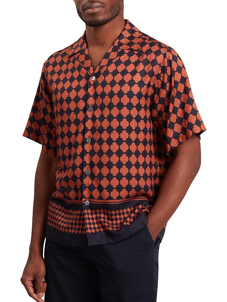 TED BAKER LONDON jirahu short sleeve regular fit border tile shirt